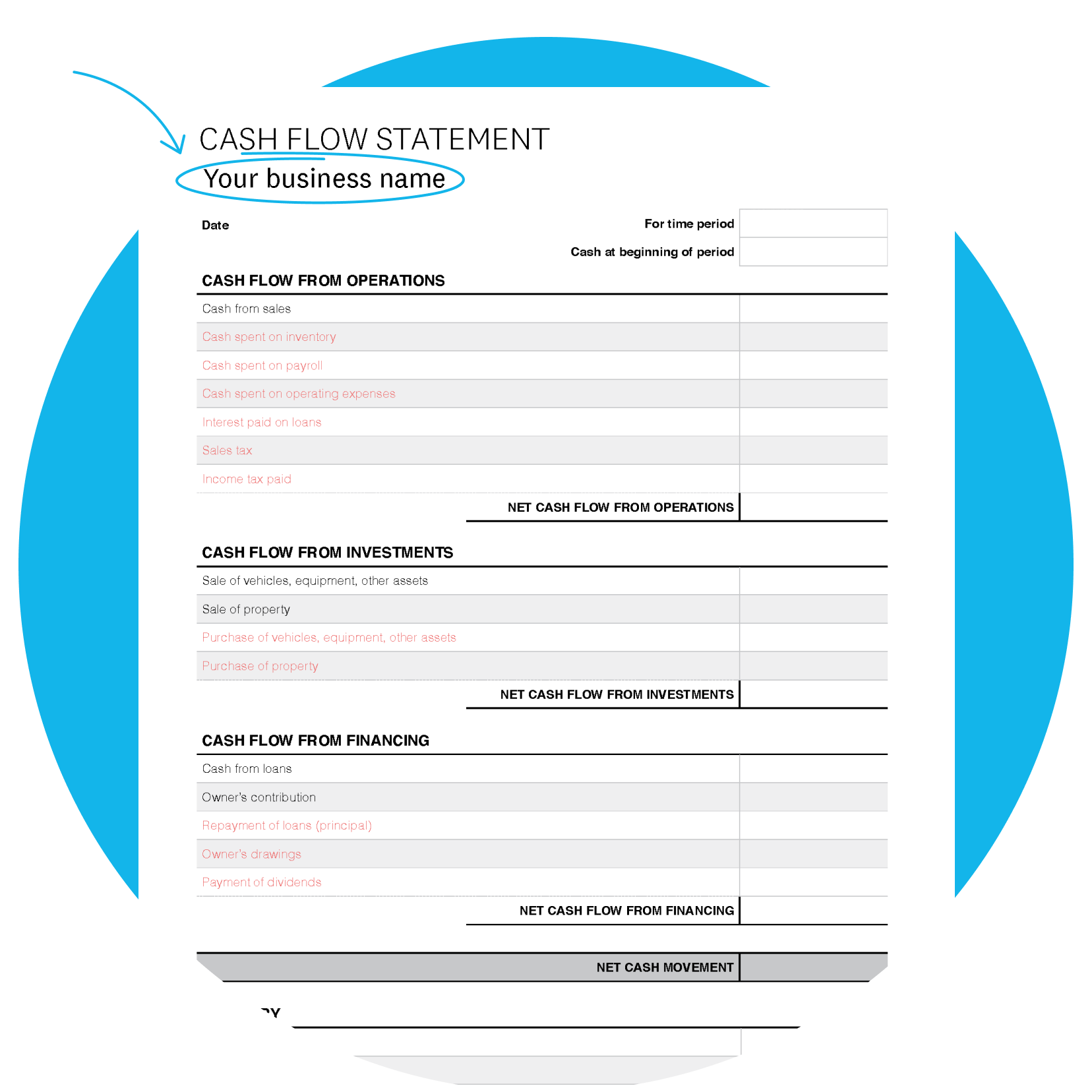Cash Flow Statement Template Xero AU