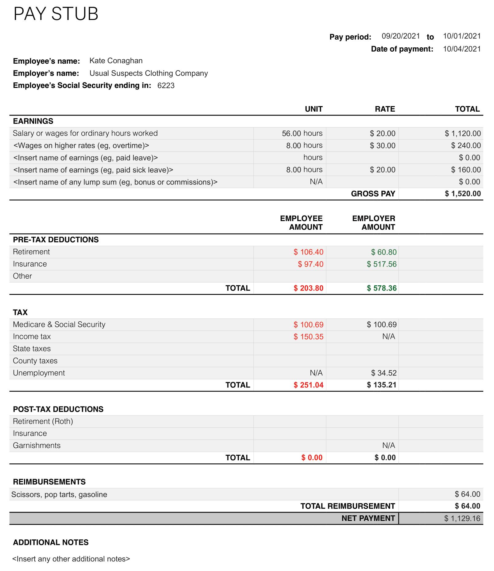 Paystub Templates Astra edu pl Paystub Templates Astra edu pl